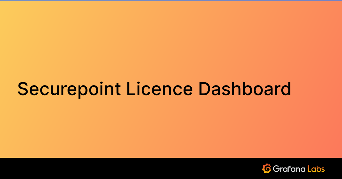 Securepoint Licence Dashboard | Grafana Labs
